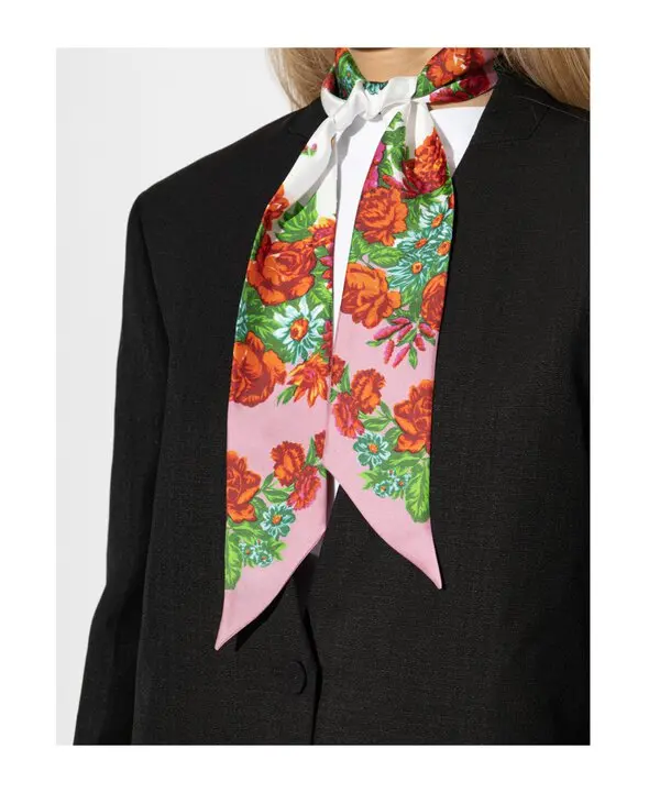 Moschino Floral Motif Satin Scarf