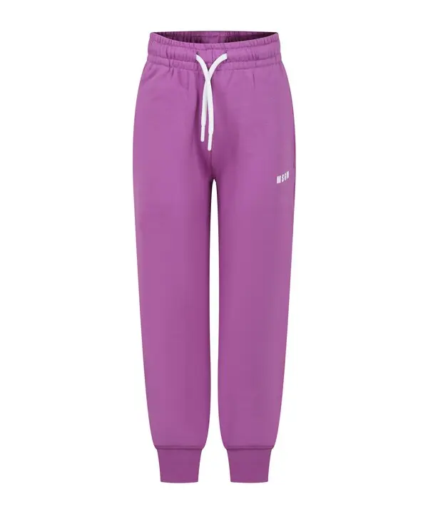 MSGM Logo-print Cotton Track Pants - Pink
