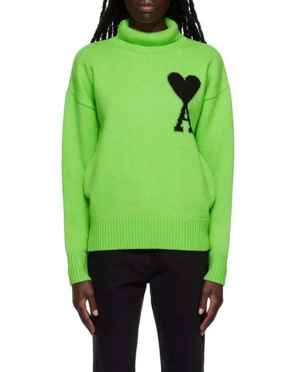 AMI Paris De Coeur Roll-neck Jumper