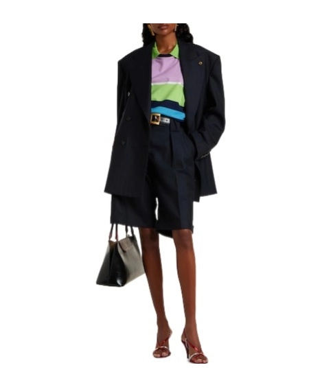 Versace Pinstriped Virgin Wool Bermuda Shorts