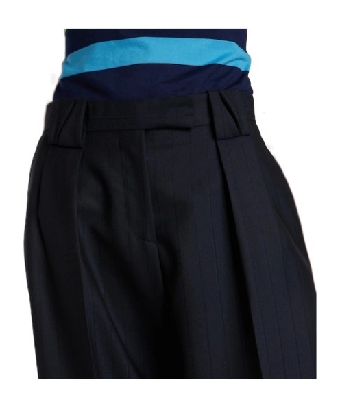 Versace Pinstriped Virgin Wool Bermuda Shorts