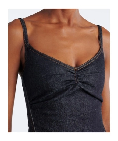Jacquemus Pina De-nîmes Gathered Denim Midi Dress