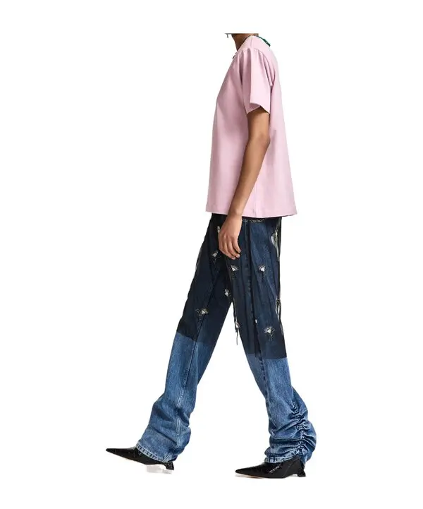 Essentiel Antwerp T-shirt With Dark Green Embellished Collar