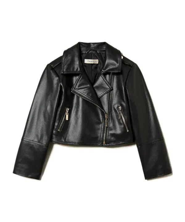 TWINSET Coated Biker Jacket - Black