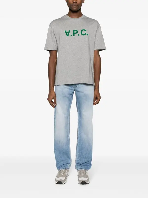 A.p.c. Logo Printed Crewneck T-shirt - Gray