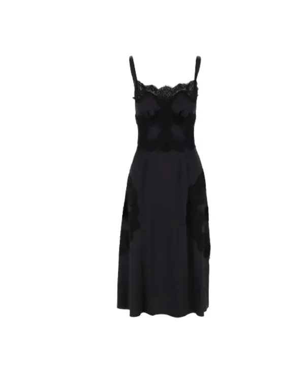 Dolce & Gabbana Dolce Gabbana Lace-trim Dress - Black