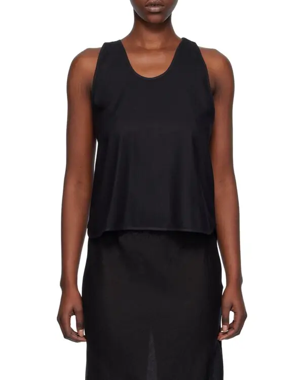 BASERANGE Low Round Neck Vest - Black