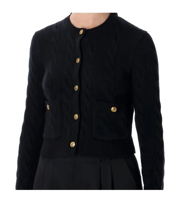 Polo Ralph Lauren Cable-knit Crewneck Cardigan - Black