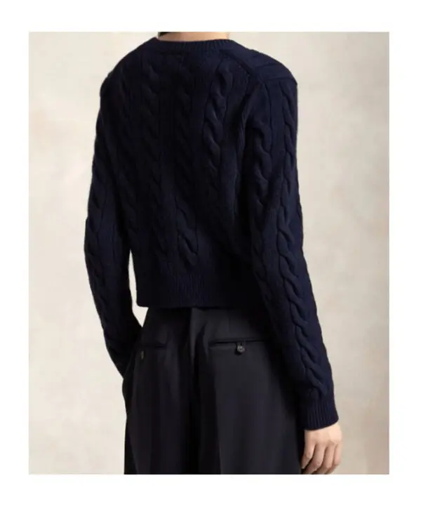 Polo Ralph Lauren Cable-knit Crewneck Cardigan - Black