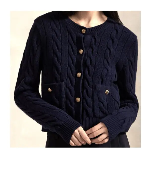 Polo Ralph Lauren Cable-knit Crewneck Cardigan - Black