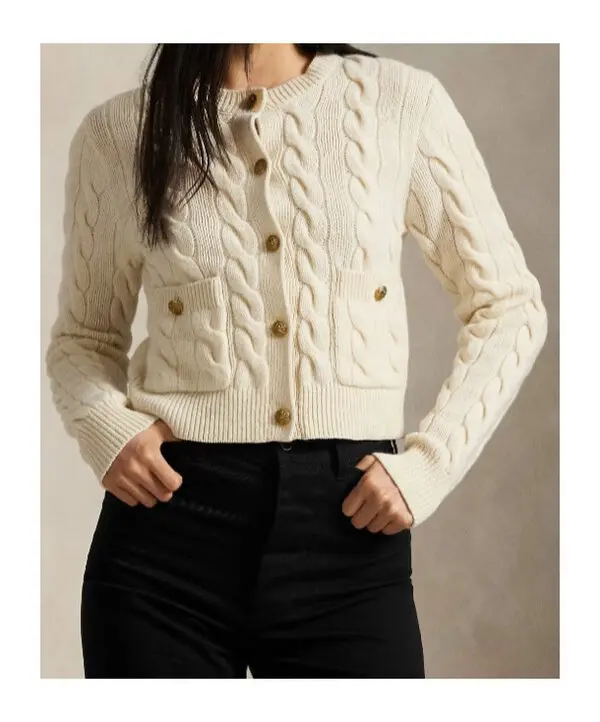 Polo Ralph Lauren Cable-knit Crewneck Buttoned Cardigan