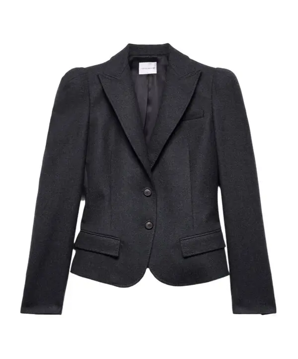 7 For All Mankind High Shoulder Blazer In Wool - Grey