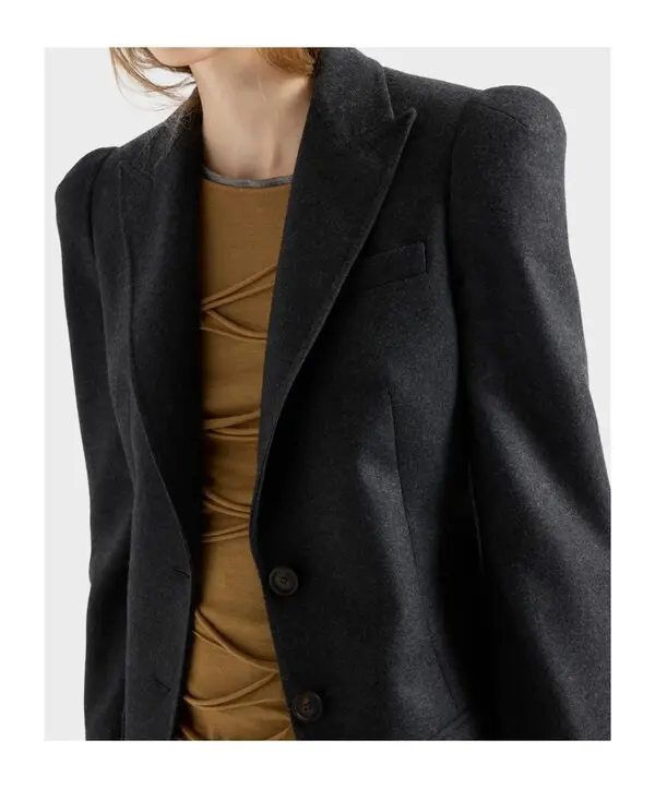 7 For All Mankind High Shoulder Blazer In Wool