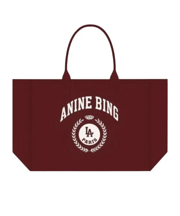 ANINE BING Leo Canvas Tote Collegiate Fig
