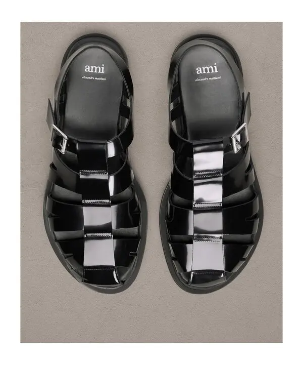 AMI Paris Buckled Strappy Sandals