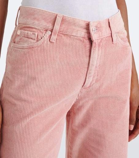 7 For All Mankind Lotta Cotton Corduroy Wide-leg Pants - Pink