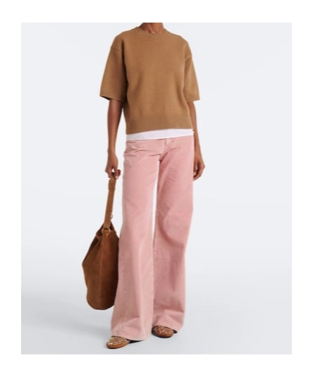 7 For All Mankind Lotta Cotton Corduroy Wide-leg Pants - Pink