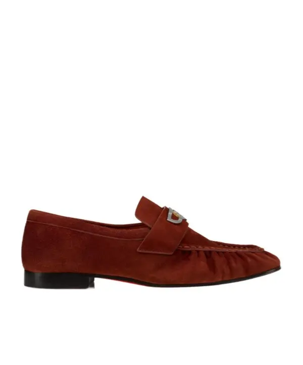 CHRISTIAN LOUBOUTIN Metallic-hardware Loafers - Brown