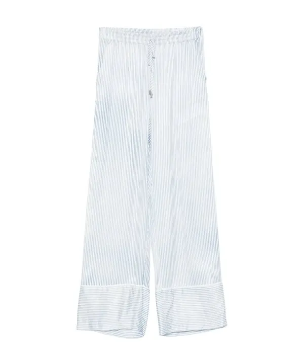 ERMANNO FIRENZE Striped Drawstring Palazzo Pants