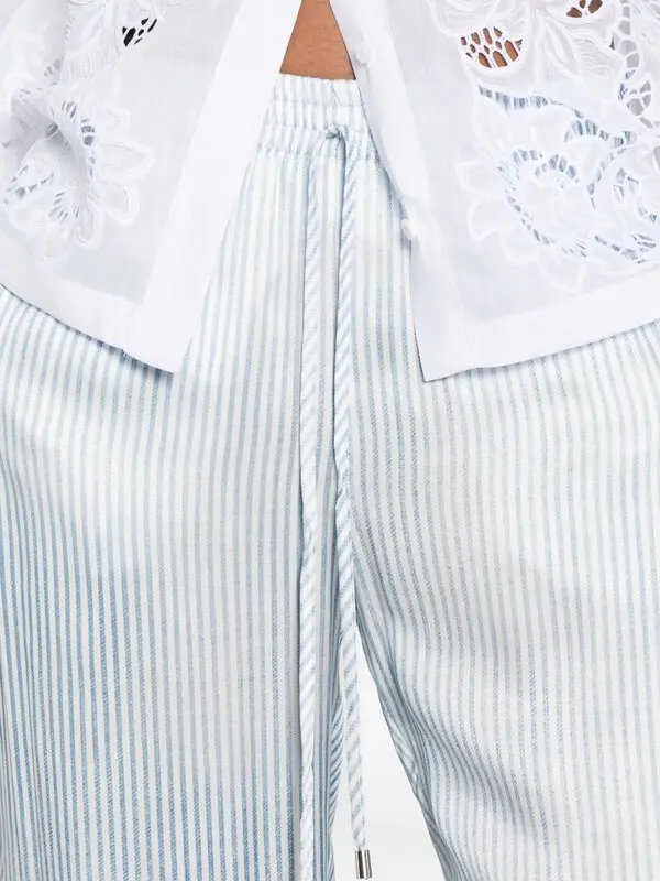 ERMANNO FIRENZE Striped Drawstring Palazzo Pants