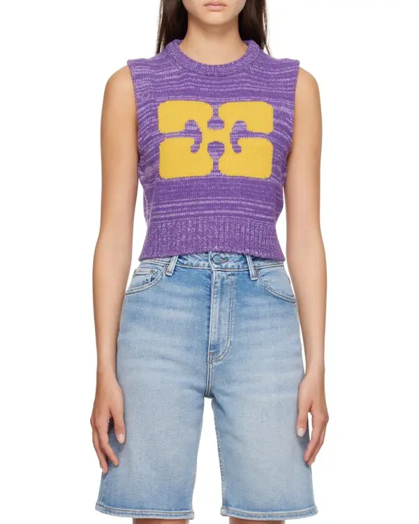 GANNI Graphic Cropped Vest