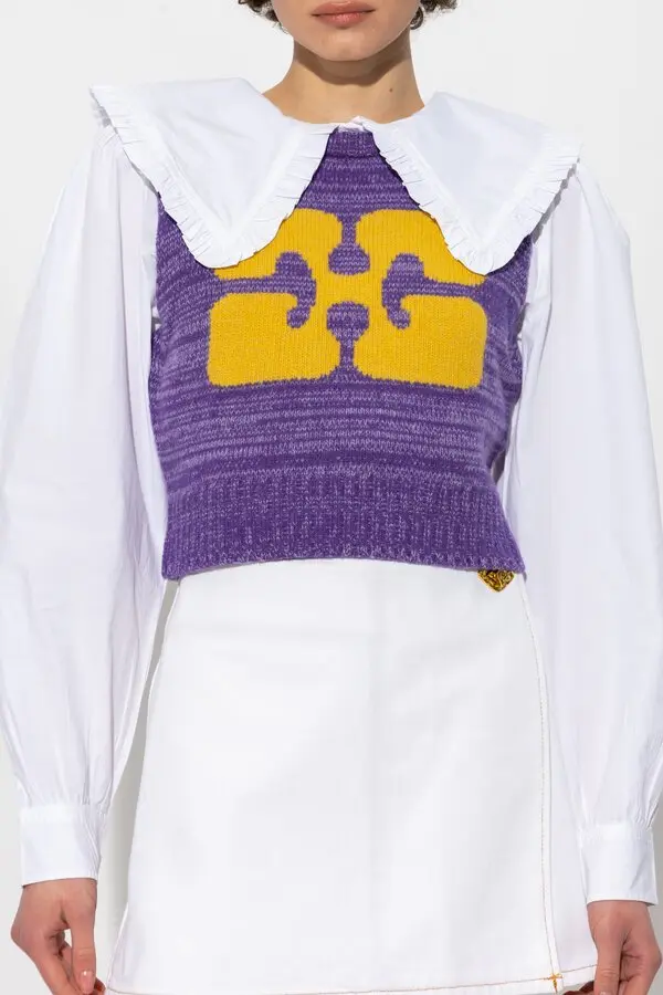 GANNI Graphic Cropped Vest