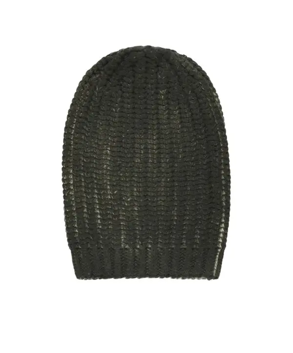 Avant Toi Ribbed Knit Beanie Hat - Green