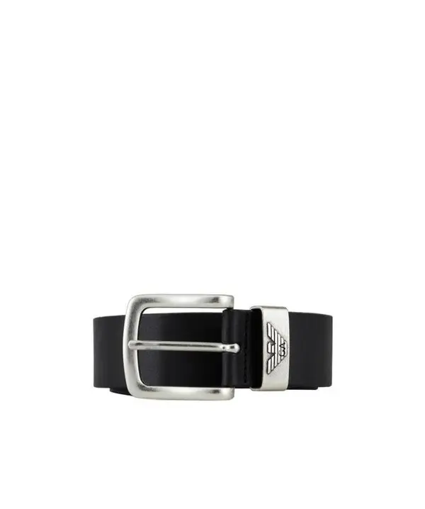 Emporio Armani Logo Buckle Belt - Black