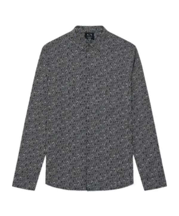 Armani Exchange Slim Fit Shirt In Stretch Cotton Poplin
