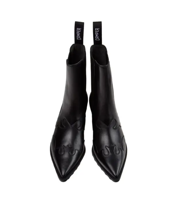 Camper Leather Ankle Boots - Black