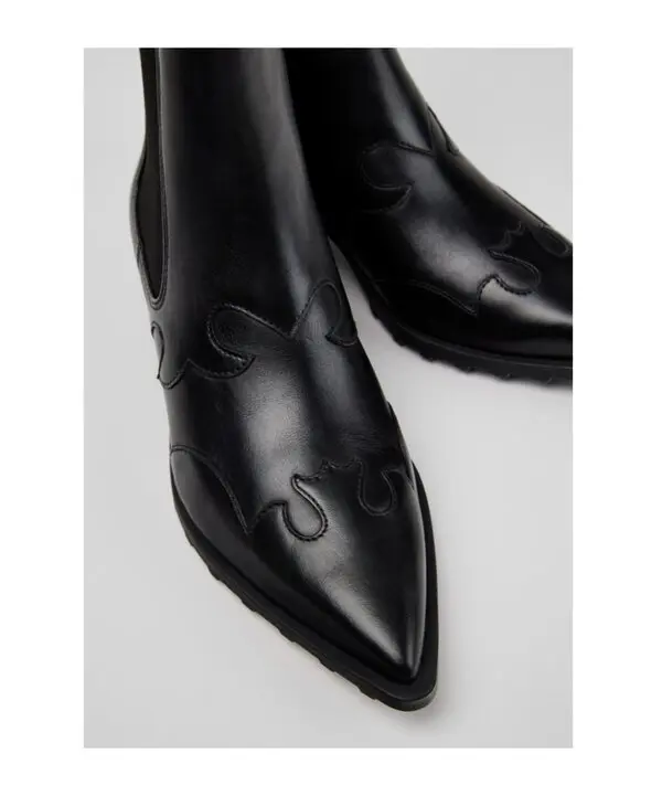 Camper Leather Ankle Boots - Black