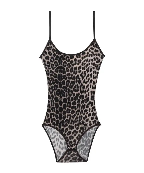 BASERANGE Emily Leopard-print Bodysuit - Black