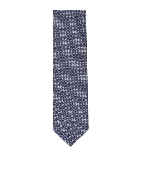 LARDINI Geometric-pattern Silk Tie