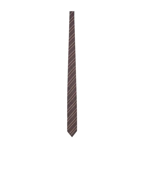 LARDINI Striped Pointed Tip Tie
