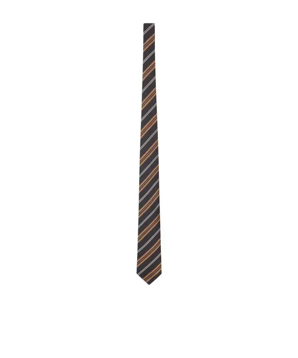 LARDINI Striped-pattern Silk Tie