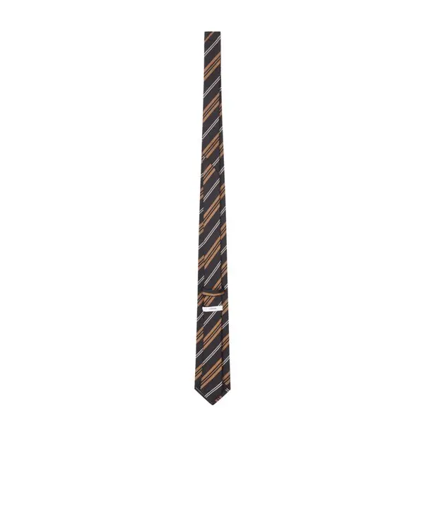 LARDINI Striped-pattern Silk Tie