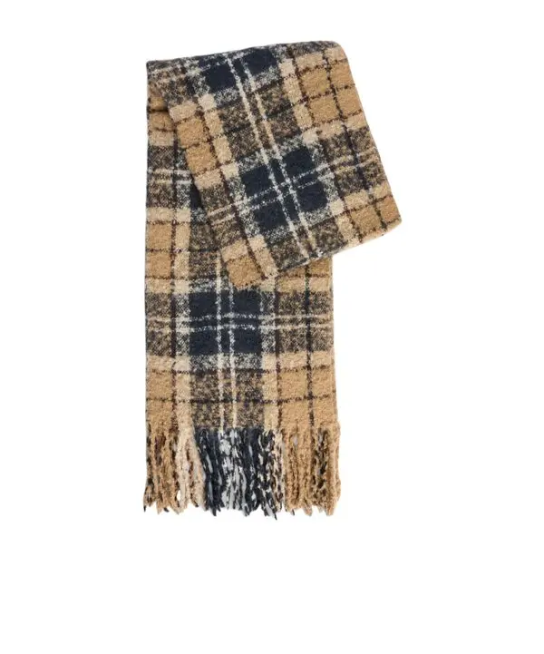 Barbour Two-piece Set Including Knitted Hat And Plaid Scarf