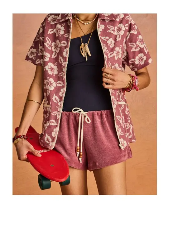 The Upside Cocos Beaded Drawstring Shorts