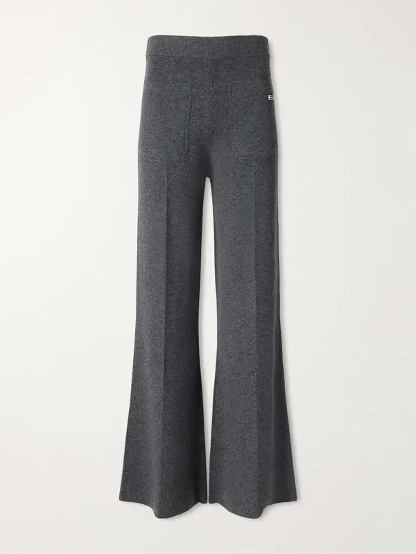 Victoria Beckham Alina Merino Wool And Cashmere-blend Pants - Dark Gray