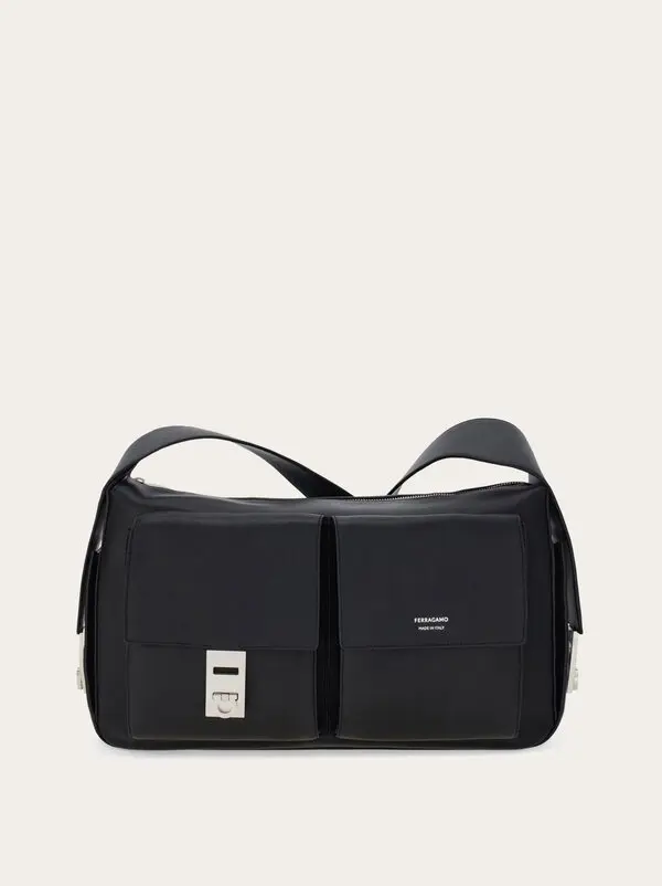 FERRAGAMO Utility Shoulder Bag With Hug Buckle - Black