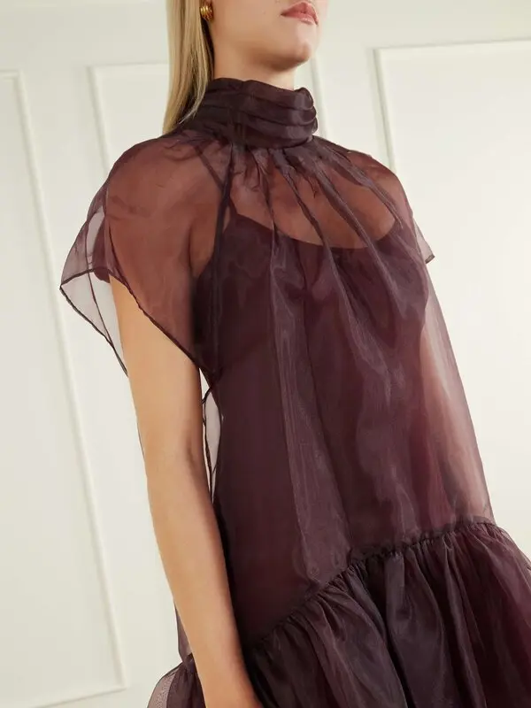 Simkhai Bow-detailed Organza Mini Dress