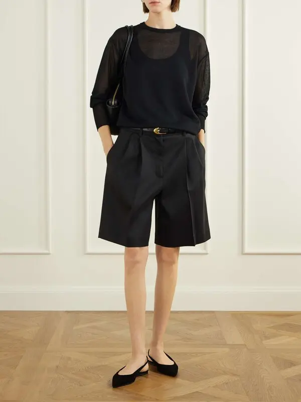 AeydĒ Annora Suede Slingback Flats - Black