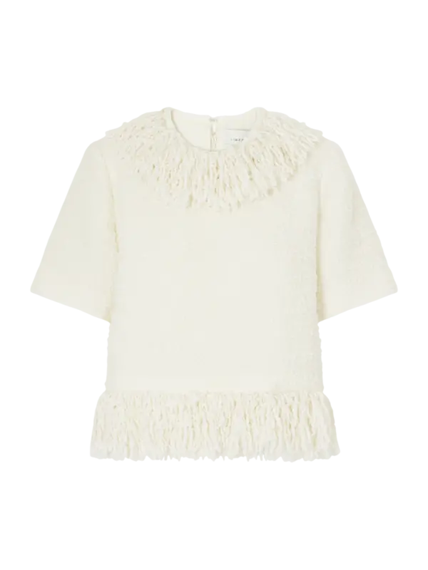 LIBEROWE Fringed Wool-blend Tweed Top - Neutrals