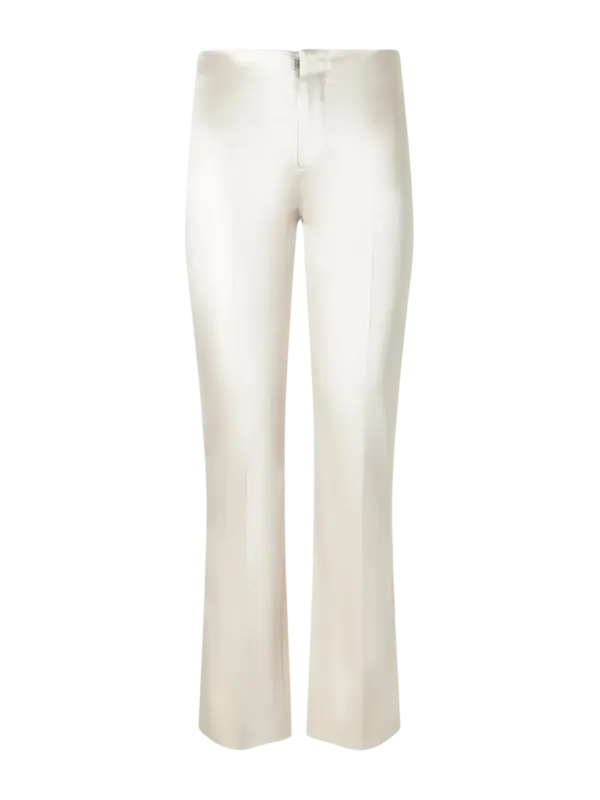 LIBEROWE Cropped Cotton-blend Satin-duchesse High-waist Straight-leg Pants - Neutrals