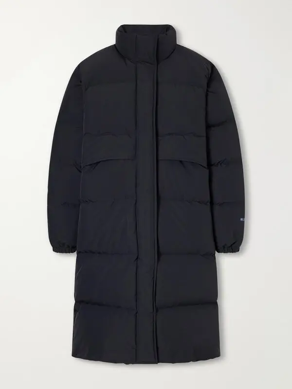 JIL SANDER Logo-appliquéd Quilted Shell Down Coat - Black