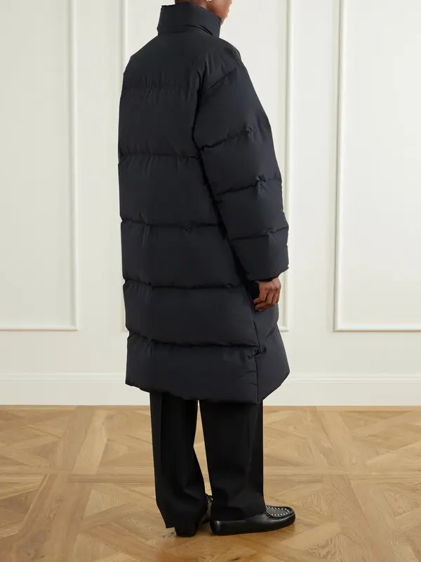 JIL SANDER Logo-appliquéd Quilted Shell Down Coat - Black