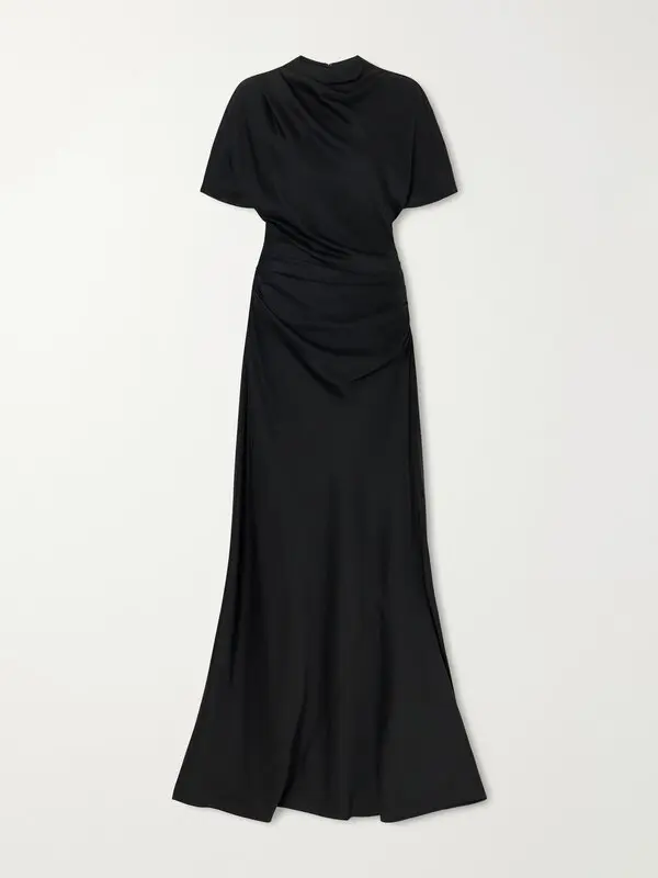 Simkhai Open-back Gathered Jersey Maxi Dress - Black