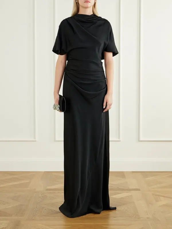 Simkhai Open-back Gathered Jersey Maxi Dress - Black