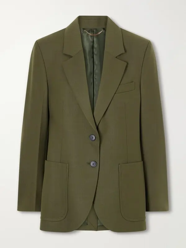 Victoria Beckham Katherine Twill Blazer - Green