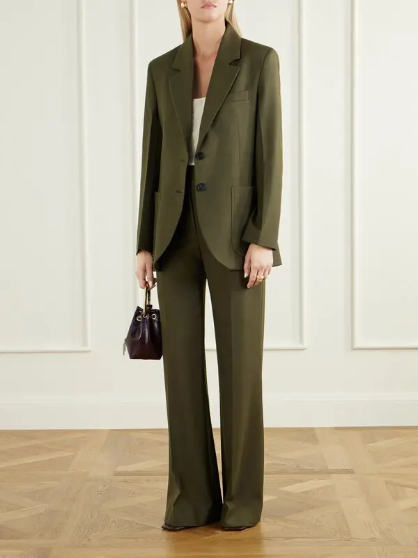 Victoria Beckham Katherine Twill Blazer - Green